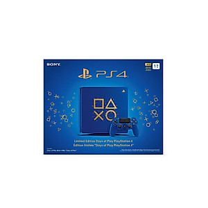 Playstation 4 Slim 2TB SSHD Limited Edition Days of Play Blue Console with Controller Bundle Enhanced with Fast Solid State Hybrid Drive (Renewed)