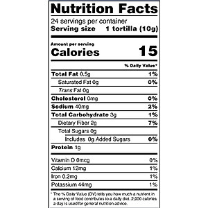 Mr. Tortilla Low Carb Keto Soft Taco Shells, Vegan Healthy Snacks & Bread Alternative, 1 Net Carb 15 Calories Delicious Small Batch Kosher Wraps - (Multigrain, 24 Count)