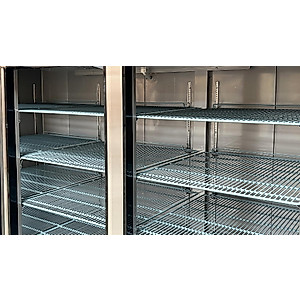 Commercial Refrigerator Glass 3-Door Merchandiser Display Cooler Fridge Stainless Steel Case NSF, Bottom-Mounted 83 inches width, capacity 65 cuft 110V, Restaurant Kitchen Cafe C83RG