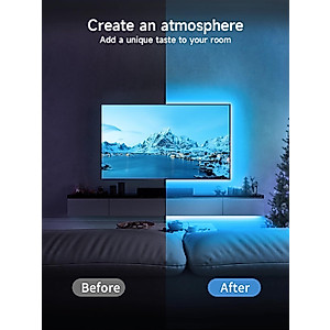 GIPOYENT TV Light Strip, Music Sync LED TV Backlights, for 32-50 Inch TV, LED TV Light with Bluetooth Function - RGB Color Changing Light Strip for Home Theater (9.8ft)