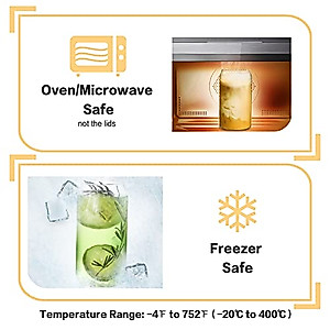 HOMBERKING Glass Cups with Bamboo Lids and Straws 4pcs Set, 20oz Can Shaped Drinking Beer Glasses, Iced Coffee Cups, Cute Tumbler Cups with 1 Cleaning Brush, Ideal for Cocktail, Whiskey, Tea, Gift