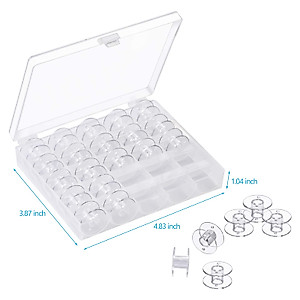 25 Pcs bobbins for Sewing Machine- Eoehro, Sa156 Bobbins, Bobbins Class 15, Sewing Accessories, Plastic Bobbin with Case(1 box)
