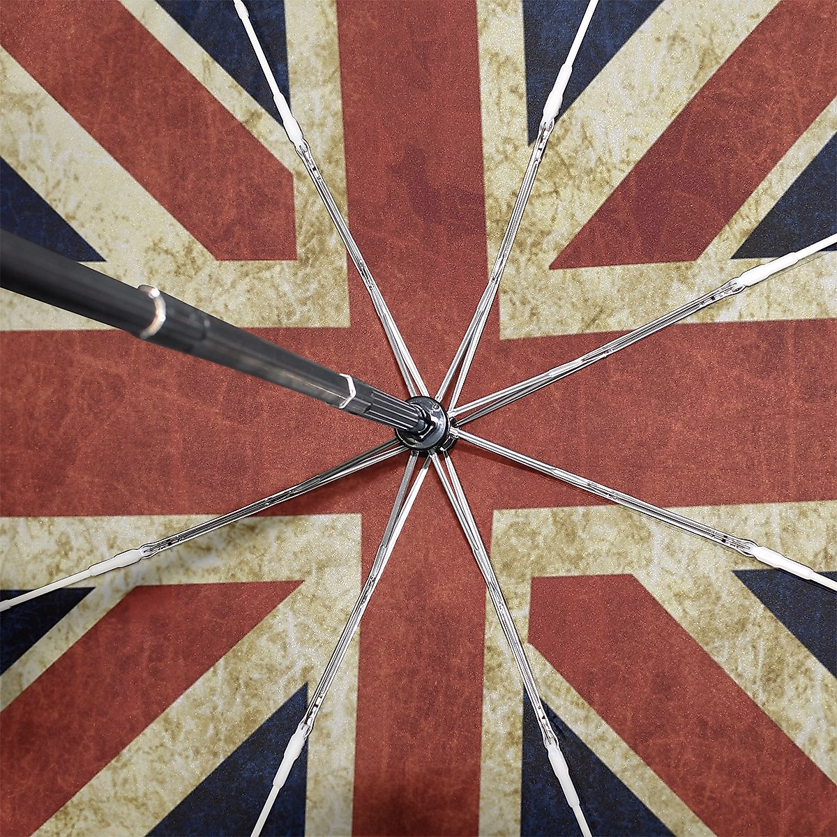 WOZO Vintage Union Jack British 3 Folds Auto Open Close Umbrella
