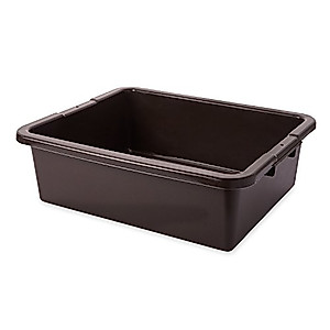 Rubbermaid Commercial Products Standard Bus/Utility Box, 7.125-Gallon, Brown, Plastic, Heavy Duty Plastic Restaurant Tub/Dish Washing Box for Kitchen Organization/Storage (Pack of 2)