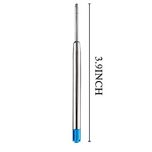 HeTaoCat Blue Ink Refill Pack of 5, Replaceable Ballpoint Pen Refills, Medium Point Metal Refil (Blue)