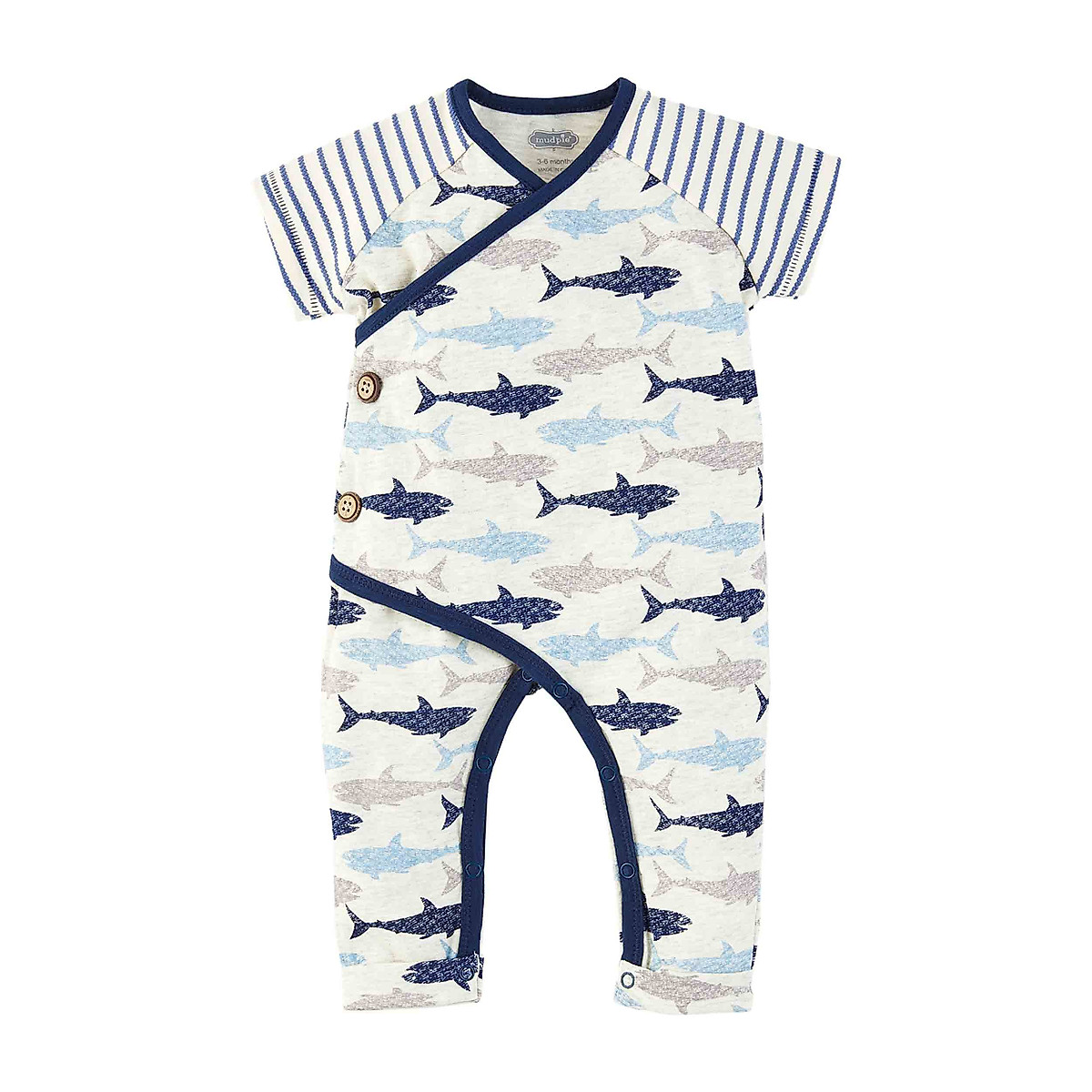 Mud Pie Baby Boys Kids One Piece, Shark, 6-9M US