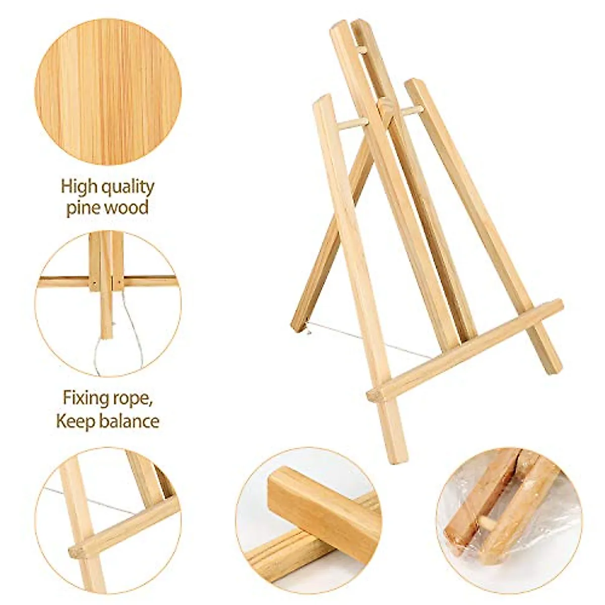 8Pack Wooden Easel,16"Easel Stand,Easel for Painting canvases, Art, Crafts, Tripod, Painting Party. (4)