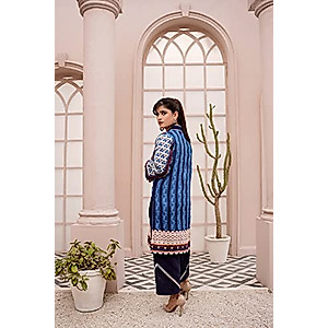 IshDeena Indian Kurta Set for Women Ready to Wear - Pakistani Dresses, Salwar Kameez, Palazzo Kurti Set, Shalwar Kameez Set (3X-Large/Blue)