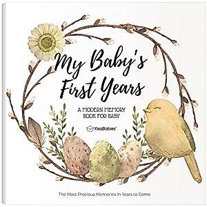 First 5 Years Baby Memory Book Journal - 90 Pages Hardcover First Year Keepsake Milestone Baby Book For Boys, Girls - Baby Scrapbook - Baby Album And Memory Book (Wonderland)