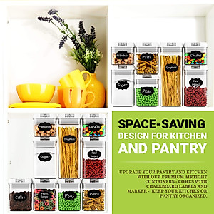Airtight Food Storage Containers - Airtight Container Set with Lids - Food Storage Container Set - Plastic BPA Free - 7 Piece Set - BONUS 24 Labels with Marker - Heavy Duty Dry Food Storage Container