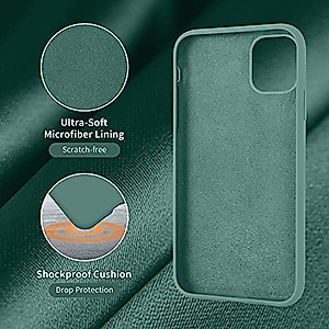 Cordking iPhone 11 Case, Silicone Ultra Slim Shockproof Phone Case with [Soft Anti-Scratch Microfiber Lining], 6.1 inch, Midnight Green