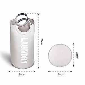 Collapsible Laundry Basket, 82L Large Laundry Hamper with Handles Foldable Washing Bin, Folding Waterproof Oxford Fabric Laundry Bag Storage Clothes Organization for Bathroom Travel Shopping College