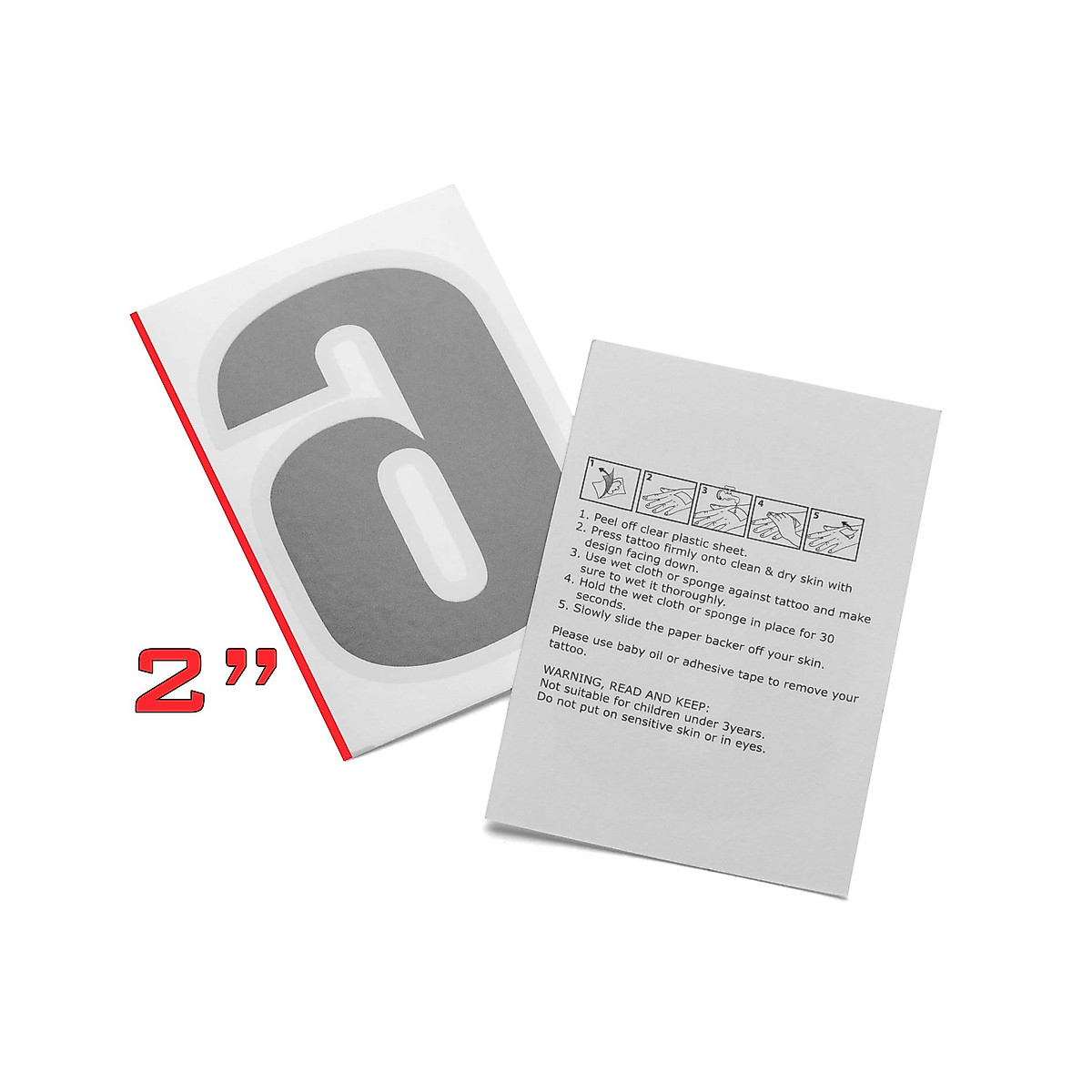 SLS3 Temporary Tattoo Numbers - Racing Number Tattoos Temporary Stickers, 2 Inch - Triathlon Marathon Running Cycling - Race Number Temporary Tattoos, Black, Pack of 100