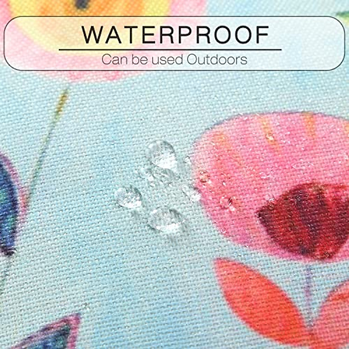 Artscope Set of 4 Decorative Throw Pillow Covers 18x18 Inches, Flowers Pattern Waterproof Cushion Covers, Perfect to Outdoor Patio Garden Living Room Sofa Farmhouse Decor