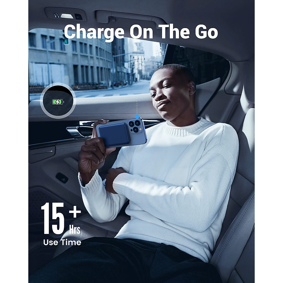 Yiisonger Portable Charger with Fast Wireless and Wired Charging, 10000mAh, 22.5W PD, LED Display, Fits iPhone 15/14/13/12 Pro Models