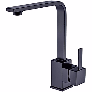 Bathtub Upgraded Best Modern Hot & Cold Mixer Single Lever Single Handle Kitchen Sink Tap, matt Black Finish Monobloc Kitchen Taps