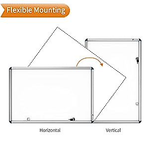 VIZ-PRO Tamperproof Lockable Magnetic Dry Erase Board Class 1 Aluminium Framed 48x24 Inches