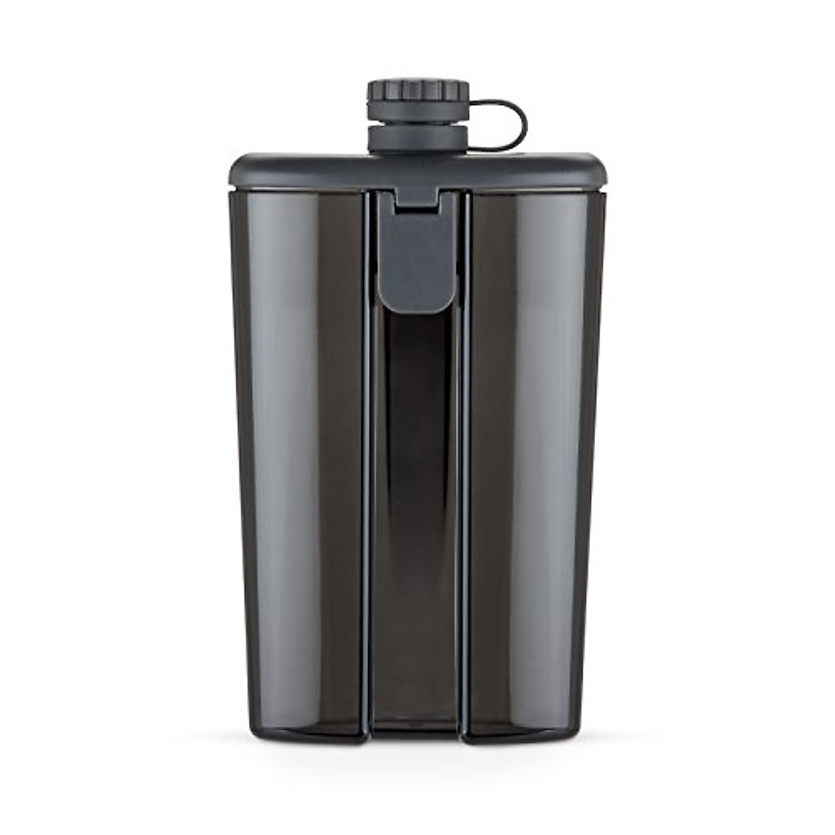 Host Easy-Fill Hip Liquor Flask for Alcohol with Hinged Refill Lid and Hinged Lid, Dishwasher Safe BPA-Free Plastic, Grey, 6 Oz, Set of 1