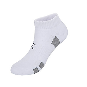 KONY Women's 6 Pairs Thick Cotton Cushioned Low Cut Ankle White Athletic Socks Mesh No Show Running Socks Size 6-9 (White - 6 Pairs)