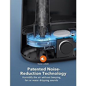 6L Humidifiers for Bedroom,Cool Mist Humidifiers for Home,Ultrasonic Top Fill Humidifier,Quiet,with Essential Oils,Baby,Plant,Easy Clean,Humidifiers for Large Room,Living Room,Office,Nano-Coating,50H