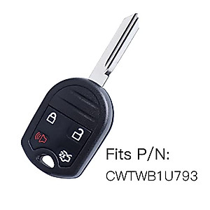 Key Fob Replacement Fits for Ford Explorer 2001-2015 Mustang 2005-2014 Expedition 2003-2017 Edge 2007-2015 Focus 2006-2011 Mercury Sable 2000-2009 Mazda Car Keyless Entry FCCID: CWTWB1U793 Pack of 1