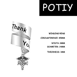 POTIY Registered Nurse Stethoscope Id Tag RN Gift Medical Stethoscope Charm Medical Nurse RN Charm (RN)