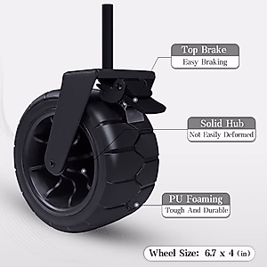 Whitsunday Heavy Duty Collapsible Wagon Cart,Folding Outdoor Wagon,Utility Camping Park Wagon Cart with Aluminum Table Plate (Grey)