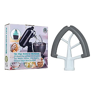 Kitchenaid Flex Edge Beater Replacement 4.5-5 Quart - Kitchen Aid Mixer Paddle Attachment with Silicon Edge Bowl Scraper, Kitchenaid Mixer Accessories, Kitchenaid Mixer Attachments