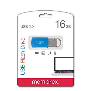 Memorex 16GB Flash Drive USB 2.0 - Blue (32020001621)