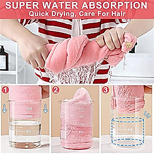 HAOBAOBEI Microfiber Hair Towels, 3-Pack Thickening Absorbent Hair Towels Wrap for Women Anti Frizz, Quick Drying Soft Hair Wraps Turbans (Pink, Blue, Brown)