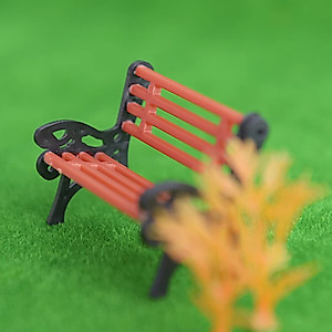MARRTEUM Park Street Bench Chair Model Scenery Decoration 1:50 Settee 2.8 CM/ 1.1 INCH Scene Accessory for Train Platform, Architecture Models, 8 PCS