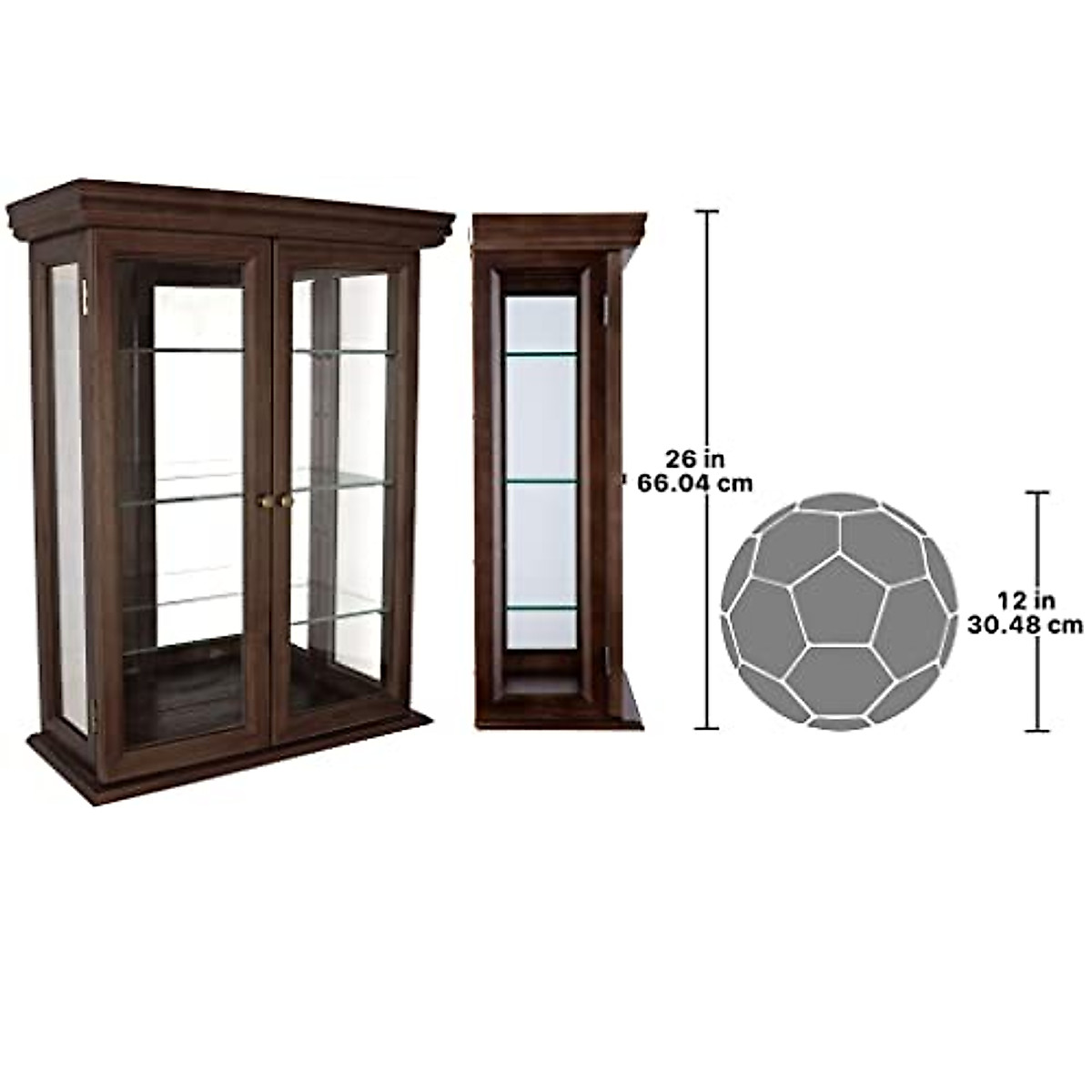Design Toscano Country Tuscan Wall Curio Display and Storage Cabinet, 20 Inches Wide, 7 Inches Deep, 26 Inches High, Mahogany