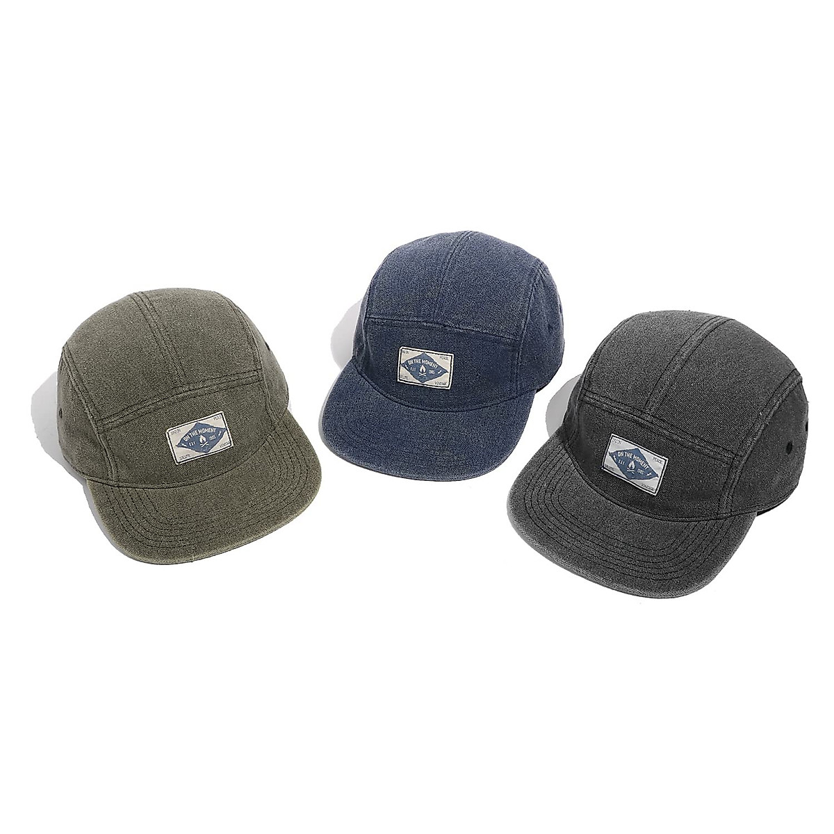 CLAPE Snapback Trucker Hat Adjustable 5 Panel Hats Unisex Hip Hop Flat Bill Brim Baseball Cap Classic Strapback Camper Caps Outdoor Sports Hat Cap Khaki