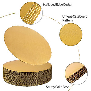 YunKo Cake Boards 12 Inch Round,Gold Cardboard Cake Rounds Cake Base Cake Decorating Supplies For for Dessert Table, 35 Pack