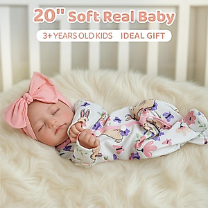 BABESIDE Reborn Baby Dolls Connie - 20 inch Soft Vinyl Realistic-Adorable Baby Doll Real Life Lifelike Baby Dolls with Complete Accessories Perfect for Cuddling, Playtime, and Gift Giving