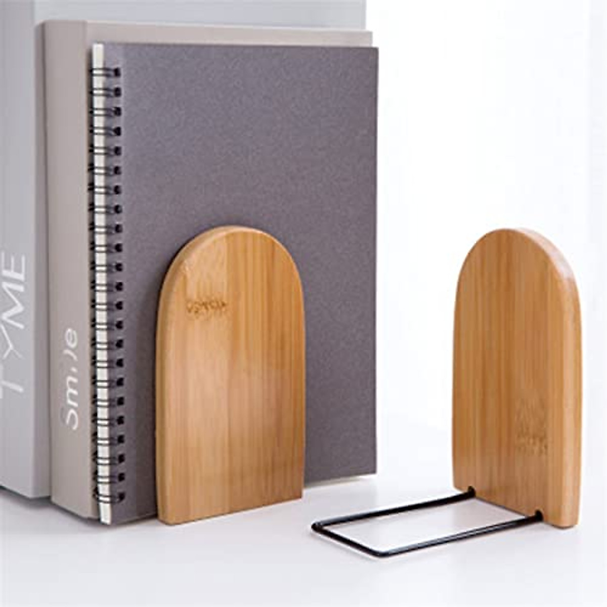 Wonzonewd File Sorters Bamboo Desktop Organizer Office Home Bookends Book Ends Stand Holder Shelf Bookrack