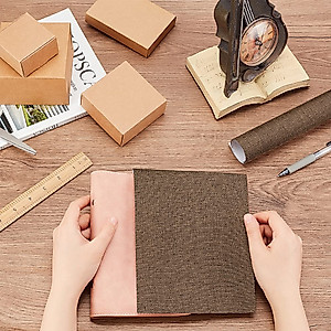 OLYCRAFT 39.4x16.9 Inch Brown Book Binding Cloth Bookcover Fabric Surface with Paper Backed Book Cloth Close-Weave Book Cloth for Book Binding Scrapbooking DIY Crafts
