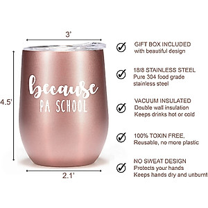 Rock and Llama PA School Gifts for Women - 12oz Tumbler Cup Wine Glass - Funny Gift for Physician Assistants, PA Student Gifts, Graduation, Acceptance, Future Physician Assistant Coffee Mug