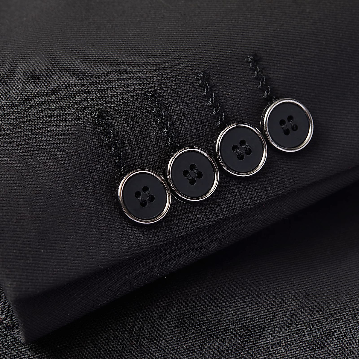 Mgnaie Men Black Suits Slim Fit Wedding 3 Piece Tux Groomsmen Prom Blazer Jacket Vest Pants with Tie Men Suit Set