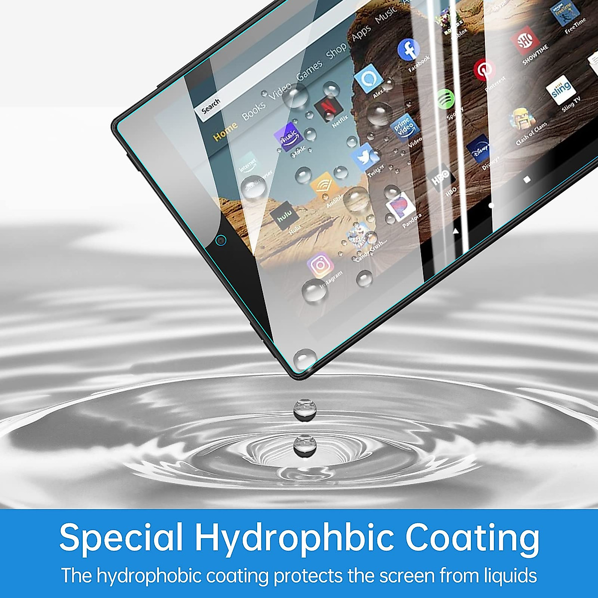 XinWoTuo Tempered Glass Screen Protector for Amazon HD 10 Tablet 10.1 inch (9th Generation 2019 Release and 7th Generation 2017 Release), Scratch-Resistant/Anti-fingerprint /2Pcs