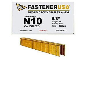 5/8" Leg x 7/16" Crown 16GA GALV N10 Staples 5,000ct | N10J