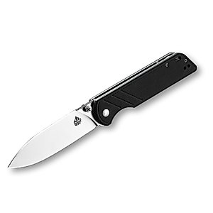 QSP EDC Folding Pocket Knfe, D2 Blade, 4" G10/Micarta handle, Left and Right Handed Thumb Stub Opening, Smooth Liner Lock with Copper Washes, QSP Parrot