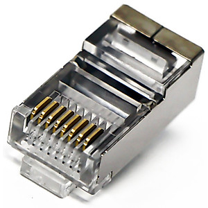 Tupavco TP806 Shielded RJ45 CAT5 CAT5E Crimp Connector (100 Pack Bag) 8P8C STP Ethernet Network Cable Plug Crimp Jack...
