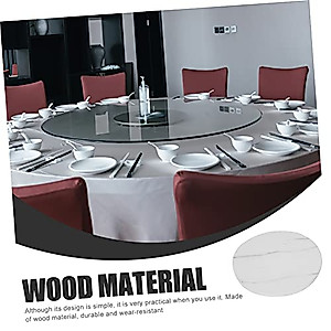 Yardwe Table Turntable Spices Turntable Round Kitchen Organizer Turntable Organizer grazing Tray Susan Cupboard Susan Organizer Seasoning Pot Rack Wood Planks Dining Table to Rotate White