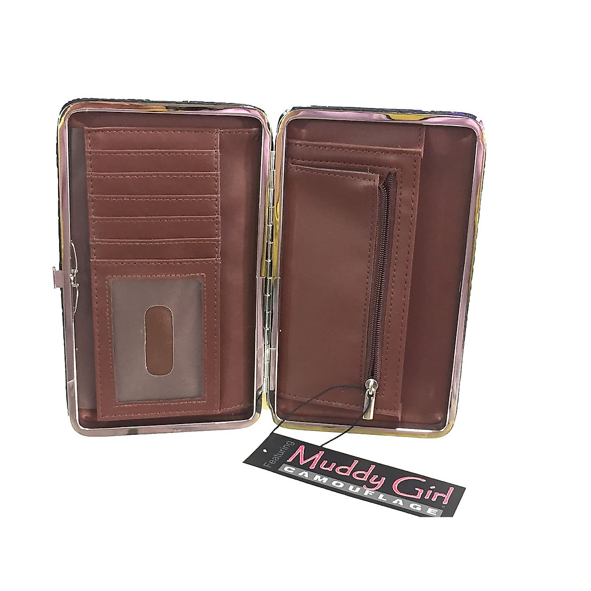 Zzfab Rhinestone Studded Camo Wallet Girl Wallet (pink)