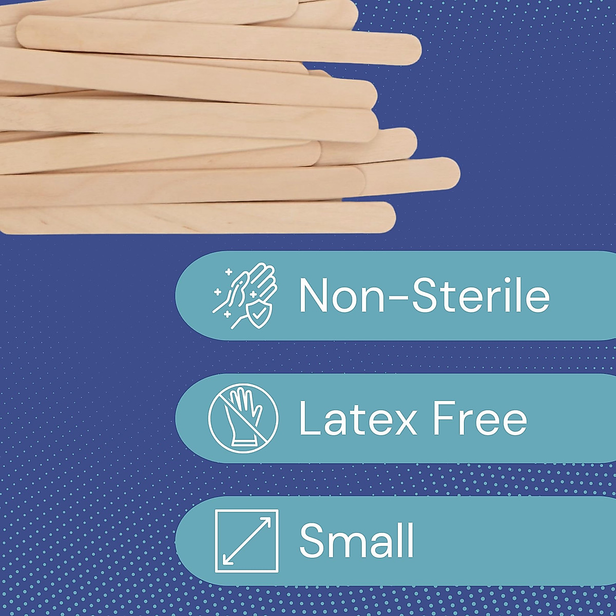 Dukal Small Wooden Wax Sticks - Body Hair Removal Applicator for Waxing, 3/8” x 4.5” (Pack of 100)