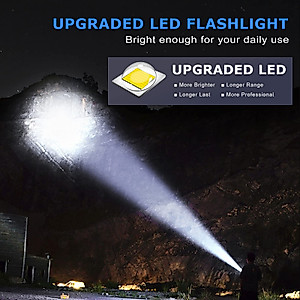 KEPEAK Flashlight, 5 Modes Tactical LED Flashlight, High Lumen IPX5 Water Resistant Flashlight for Camping, Outdoor Hiking, Emergency