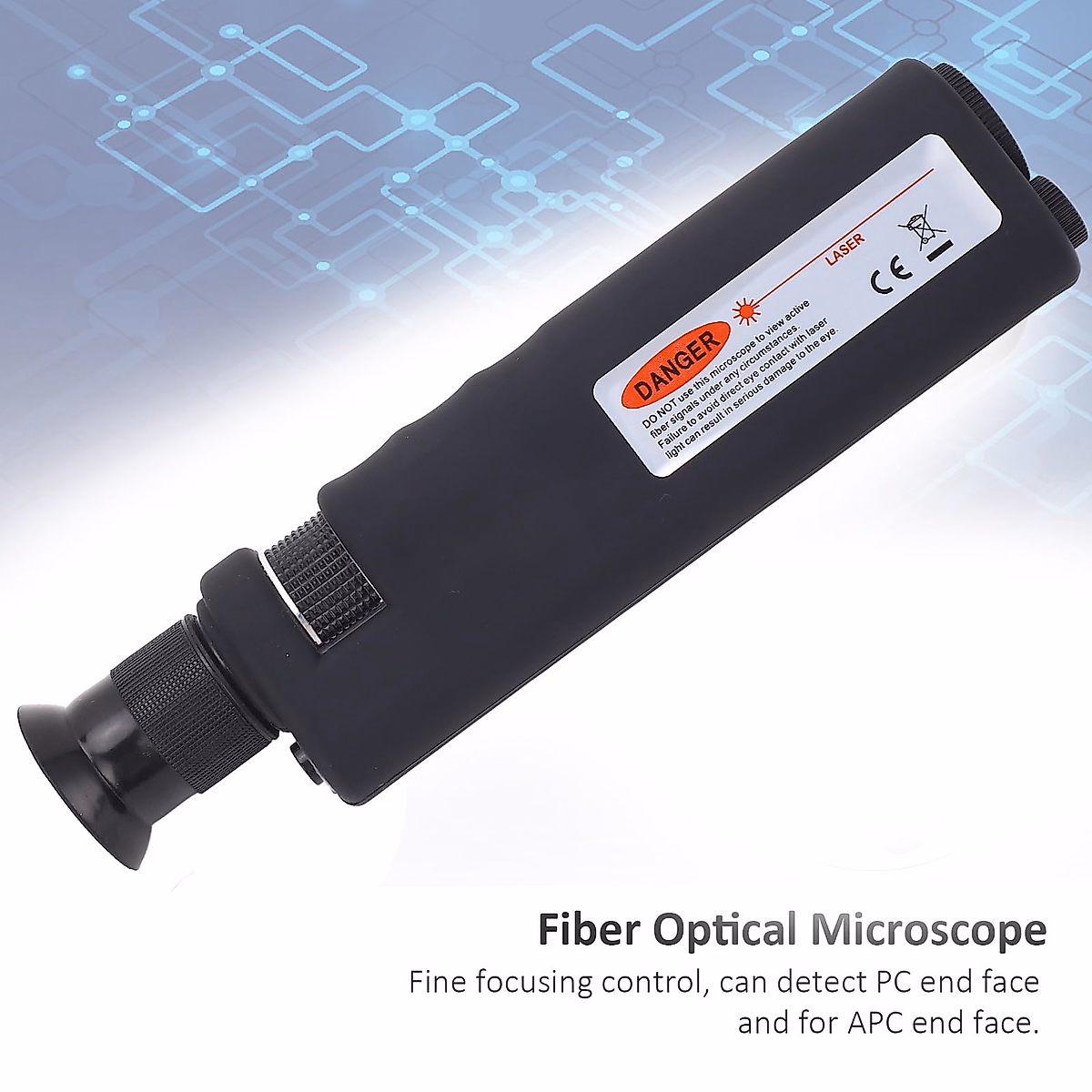 Fiber Optic Microscope Monocular Handheld Fiber Optic Inspection Microscope 400X Optical Communication Fiber Cable Inspection Microscope Magnifier Built-in Adapter Interface SC/LC/FC/ST