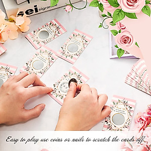 120 Pieces Scratch Off Cards for Small Business Thank You Gift Certificates Loyalty Scratch Cards and Stickers Personalized Blank Gift for Small Business Purchase (Flower Style)