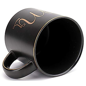 Yesland 12 oz Mr and Mrs Mug, Ceramic Coffee Mug for the Couple, Ideal Gift for Engagement, Anniversary, His and Hers, Bride and Groom, Valentines and Christmas Gifts - Set of 2 (Black & White)